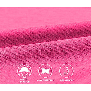 BGOWATU Women's Golf Polo Shirts Sleeveless Zip Up Collarless UPF 50+ Tennis T-Shirt Lightweight Quick Dry Rose XL