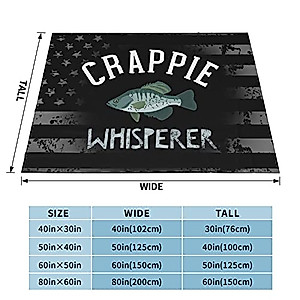 Crappie Whisperer Fishing  Throw Blanket Ultra-Soft Micro Fleece Blanket Cozy Warm Suitable for Living Rooms Sofa 40"X30"
