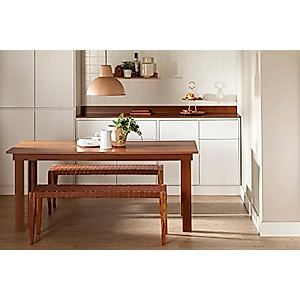 South Shore Balka Woven Leather Bench, Brown