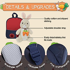Voici et Voila Toddler Backpack Girls Sttuffed Animal Backpack Kids Preschool Backpack Kawaii Bunny Toys Preschool Cute Backpack Small Cartoon Bag for Kids 3-5 Years Old for Boys Girls