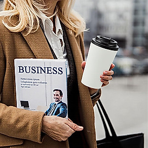 AIQIUQIU Coffee Cup 12 oz (340ml) Insulated Coffee Mug, Leak-Proof Stainless Steel Travel Mug with Lid, BPA Free Hot/Cold Retention Reusable Travel Milk Cup, Beige