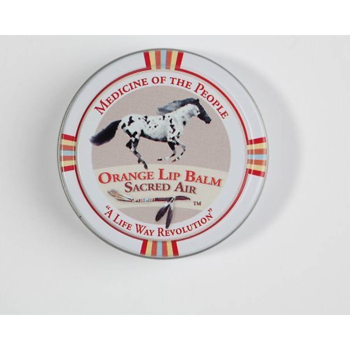 3 Tins of Navajo Medicine Of The People Orange Lip Balm - Sacred Air 0.75 oz Each - Christmas Stocking Stuffer - Powwow