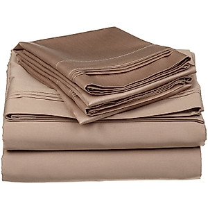 Luxora Bedding Heavy Wight 100% Egyptian Cotton, 1000 Thread Count Sheet Set Full Size Taupe Bed Sheets,8 Inches Deep Pocket