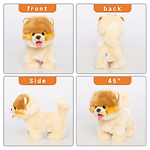 CU-MATE Interactive Dog Stuffed Animal Electronic Plush Pomeranian Simulation Puppy Realistic Toy Like-Real Robotic Nodding Barking Wagging Tail Present Pet for Toddler Boys