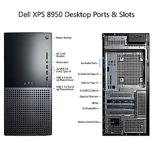 Dell XPS 8950 Gaming Desktop Computer - 12th Gen Intel Core i7-12700 up to 4.90 GHz CPU, 128GB DDR5 RAM, 2TB NVMe SSD + 12TB HDD, AMD Radeon RX 6700XT 12GB, Killer Wi-Fi 6, Windows 11 Pro