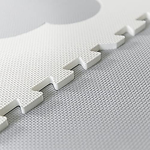 Baby Play Mat Tiles - 61" x 61" Extra Large, Non Toxic Foam Baby Floor Mat - Grey & White Interlocking Playroom & Nursery Playmat - Safe & Protective for Infants & Toddlers (Grey)