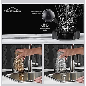 Zamazingoo Glass Rinser for Kitchen Sink, 2023 Newest Black Kitchen Faucet, Quick Cup Washer, High Pressure Cup Cleaner, Baby Bottle Washer for Home/Bar/Cafe/Restaurant, Matte Black