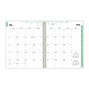 Blue Sky 2023-2024 Academic Year Weekly and Monthly Planner, 8.5" x 11", Frosted Flexible Cover, Wirebound, Laurel (144723)