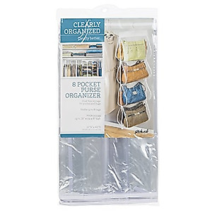 Richards Homewares Hanging Purse Organizer, 8-Compartments, Clear Vinyl