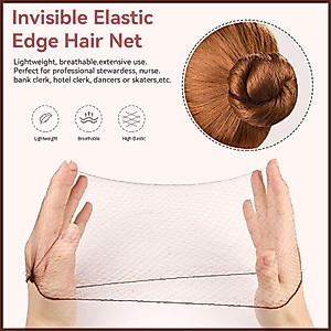 YaFex Hair Bun Maker Kit, 4 Pieces (1 Large, 2 Medium and 1 Small), A-Brown, 30 Pieces Accessories Including Hair Nets, Elastic Hair Ties, Hair Bobby Pins