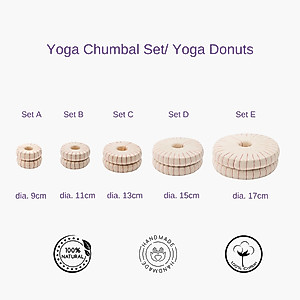 Yoga Chumbals Set Of 10pcs (White), Pune Chumbals set, Iyengar Yoga, Yoga donuts, Yoga props, Restorative yoga, yin yoga, yoga accessories, yoga equipments, cotton chumbals set