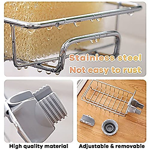 2 pc Sponge Holder for Kitchen Sink Stainless Steel Faucet Faucet Rack for Kitchen Sink by POKHDYE (2pc)