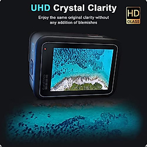 FitStill Screen Protector for GoPro Hero 11/10 / 9 Black, Ultra lear Tempered Glass Back Screen Protector + Tempered Glass Lens Protector+Tempered Glass Front Screen Protector+Lens Cover - 2 Packs