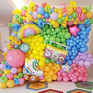 RUBFAC Lime Green Balloons Latex Party Balloons, 100pcs 12 Inch Green Balloons for Party Decoration Like Birthday Party, Graduation, Wedding, Baby Shower, Gender Reveal (with Green Ribbon)