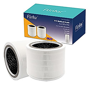 Flintar Core 200S True HEPA Replacement Filters, Compatible with LEVOIT Core 200S Smart WiFi Air Purifier, 3-Stage H13 True HEPA Filter Set, Core 200S-RF, 2-Pack
