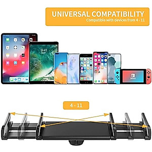 Holulo Headrest Tablet Holder with Dual Adjustable Positions,360° Rotation headrest Tablet Holder, Universal ipad Holder for car Backseat for 4" to 11" iPad/Tablet/Smartphone/Switch(2 Positions)