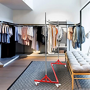 Migoda Z Rack Collapsible Rack,Height Adjustable Rolling Z Rack Clothes Rack, Heavy Duty Z Rack Garment Rack with Wheels - Ideal for Bedroom Storage and Organization