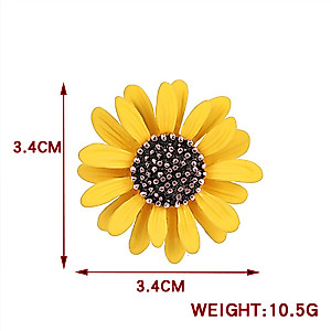 Yellow Daisy Brooch Pin, White Sun Flower Brooch.Enamel Charm Daisy Coat Collar Brooch for Women (Yellow)