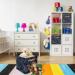 13x13x13 Storage Cube Bins Horror Night Fabric Storage Cubes 13 inch Collapsible Storage Bins Cubby Storage Baskets for Organizing Shelf Cabinet Bookcase Boxes