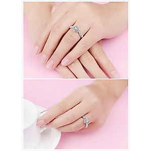 Gixaxak Wedding Bands Engagement Rings for Women Vintage14K Gold Plated 925 Sterling Silver Cubic Zirconia Promise Rings for Her Infinity Anniversary Simulated Diamond Ring 9