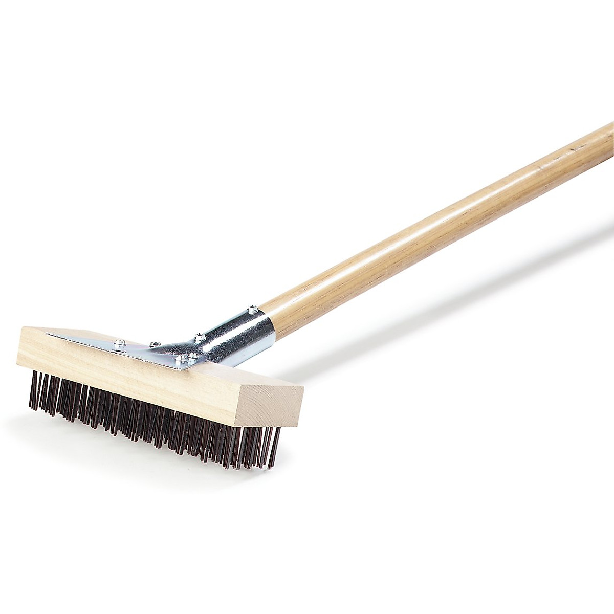 Carlisle FoodService Products 36372500 Oven and Grill Brush with Scraper, Flat Wire Stainless Steel Bristles, 8" Length x 2-5/8" Width Block, 1-1/4" Bristle Trim, 30" Overall Length