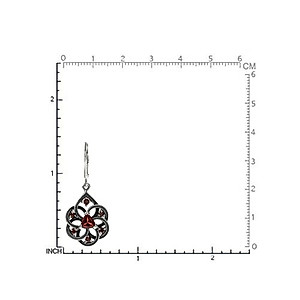Silvershake Natural Garnet 925 Sterling Silver Filigree Dangle Drop Leverback Earrings