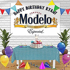 Cakecery Modelo Especial Beer Birthday Banner Personalized Party Backdrop Decoration 60x42 Inches - 5x3 Feet