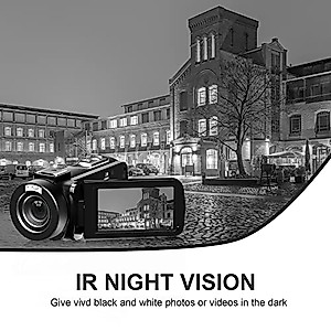 Video Camera, 1080P 30MP Camcorder IR Night Vision Vlogging Camera for YouTube, Remote Control 3.0" Touch Screen 18X Digital Zoom Camera Recorder with Microphone, Mini Tripod 2 Battries, 32GB SD Card