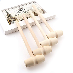 WUWEOT 60 Pack Mini Wooden Hammer Mallet, 5.6" Pounding Toy Educational Tool for Kids Boys Girls, Ideal for Cracking Seafood and Chocolate