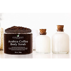 Handcraft Arabica Coffee Body Scrub for Skin Care and Face Care 20 oz – Exfoliating Body Scrub, Face Scrub and Foot Scrub for Men and Women – Moisturizing Salt Scrub for Age Spots and Smoother Skin