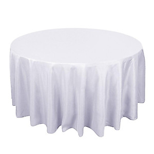 Efavormart 120" Seamless Premium Polyester Table Linens Round Commercial Grade Tablecloth for Wedding Banquet Restaurant - White