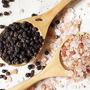 Himalayan Chef Pink Salt and Pepper Grinder Set of 2 - Adjustable Ceramic Himalayan Salt Grinder & Pepper Grinder - Tall Glass Salt and Pepper Shakers - Pepper Mill & Salt Mill, Large (5351AX2)