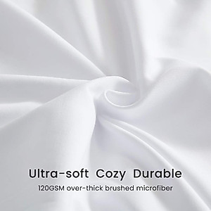 SLEEP ZONE Queen Size Duvet Cover Cooling NANOTEX Tech with Zipper Closure & 8 Corner Ties - Super Soft & Breathable All Season Comforter Cover Set 3 Pieces (White, Queen)