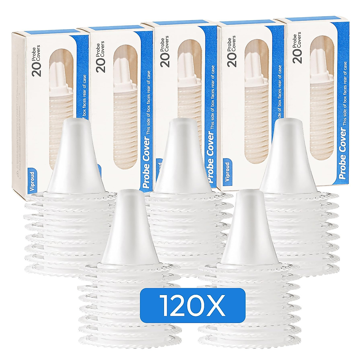 120X Ear Thermometer Probe Covers, for All Braun Thermometer Ear Covers, Lens Filters, Refill Caps, 0% BPA Disposable Covers