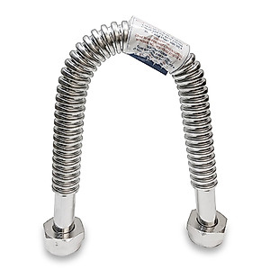 24" X 1" FIP Heavy Duty Durable Stainless Steel Corrugated Water Flex Connector W/Extra Thick Washers/Ideal for Water Heater and Water Softener