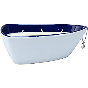 Beach Life- Triple Wick 10 oz 100% Soy Wax Candle Scent: Fresh Linen with Silver Detail Accents.