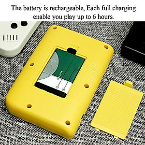 Handheld Games Console for Kids Adults - Retro Video Games Consoles 3 inch Screen 168 Classic Games 8 Bit Game Player with AV Cable Can Play on TV (Yellow)