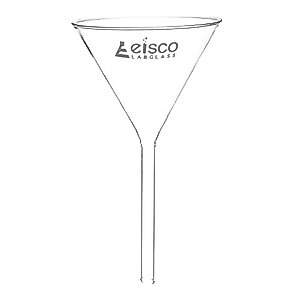 EISCO Heavy Filter Funnel, 150mm - Plain Stem, 16mm - Thick, Uniform Walls - Borosilicate Glass
