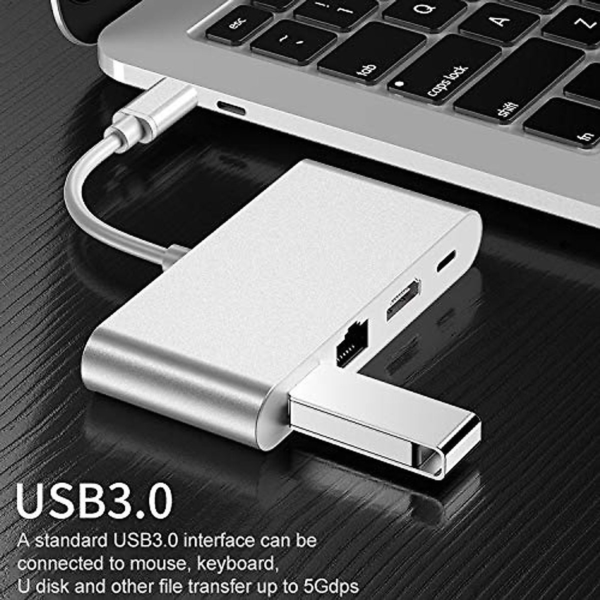 Leya-US Spare Part HW-TC42 4 in 1 Type-C/USB-C Multifunctional Extension HUB Adapter