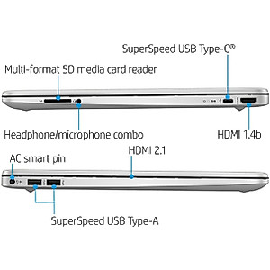 HP 2024 15 Laptop, 15.6" FHD Touchscreen, Intel Core i7-1255U (Up to 4.7GHz), 16GB RAM, 512GB PCIe SSD, Intel Iris Xe Graphics, Windows 11 Home, Silver with USB WiFi Adapter