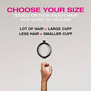 PuffCuff | Junior 3" Hair Clamp | For All Natural Thick, Curly, Kinky, Textured, Locs, or Braided Hair | Painless, Damage-Free Styling Tool | Black | 1 Piece