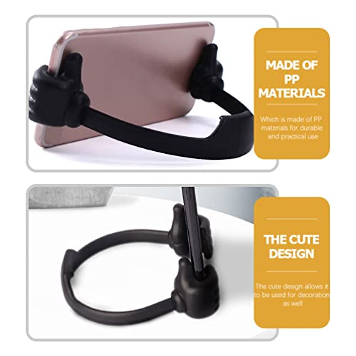 SAFIGLE 4Pcs Lazy Thumbs Up Cell Phone Holder for Desk, Creative Flexible Cell Phone Stands Lazy Phones Stand with Hand Holder Desk, Cellphone Thumb Holder Multi-Angle Phone Holder