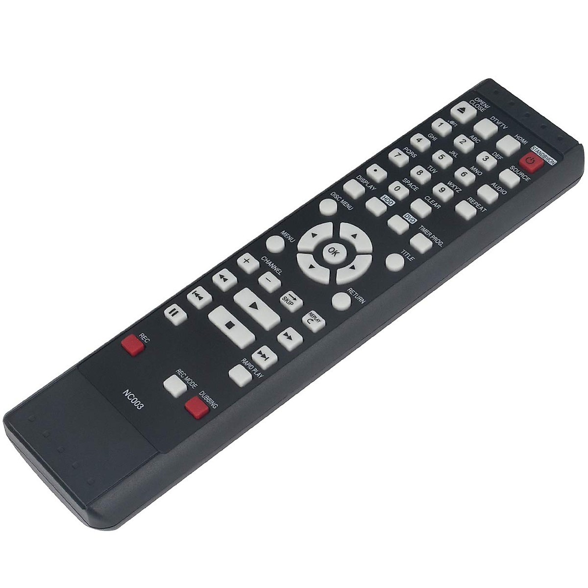NC003UD NC003 Replacement Remote Control fit for Magnavox HDD DVD Recorder MDR535H/F7 MDR557H MDR515H MDR515H/F7 MDR557H/F7 MDR533H MDR537H/F7 MDR533H/F7 MDR535H MDR537H