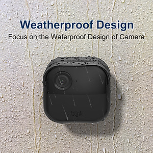 Camera Silicone Skin Cover for All-New Blink Outdoor 4 (4th Gen), COOLWUFAN Anti-Scratch Silicone Case Provides Full Camera Protection, Camera Accessories for Blink, Black (3 Packs)
