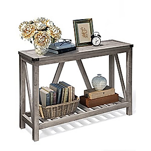 JOINHOM Entryway Table - Wood Console Table with Shelves, Farmhouse Sofa Table for Entryway, Living Room, Hallway