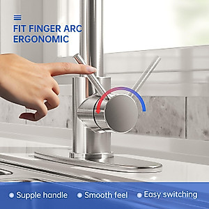 Kitchen Faucet with Pull Down Sprayer Stainless Steel Kitchen Faucets with Deck Suitable for bar Laundry Utility RV Farmhouse High Arc Single Handle Kitchen Sink Faucet. (Brushed Nickel)