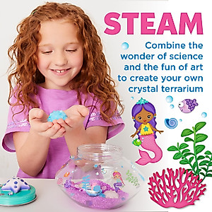 Creativity for Kids Crystal Mermaid Terrarium Kit - STEM Projects for Kids Ages 6-8+, Arts and Crafts for Girls and Boys, Multicolor
