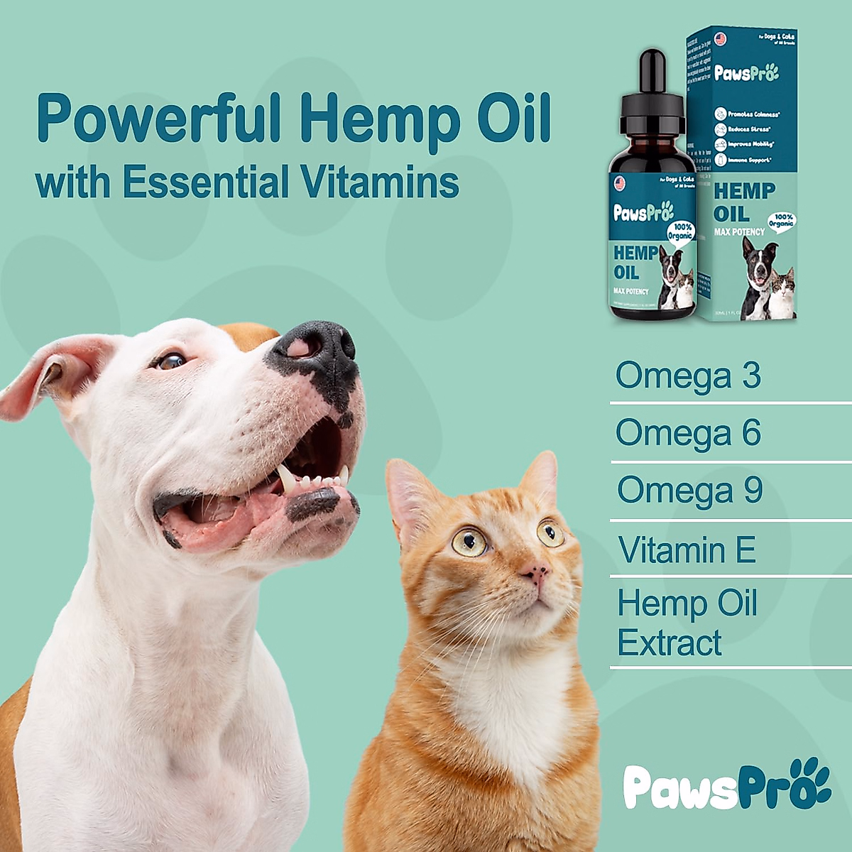 PawsPro Hemp Oil for Dogs and Cats - Helps Pets with Anxiety, Pain, Stress, Sleep, Arthritis, Seizures Relief - Calming Treats Chews - Support Hip and Joint Health (2 Pack)