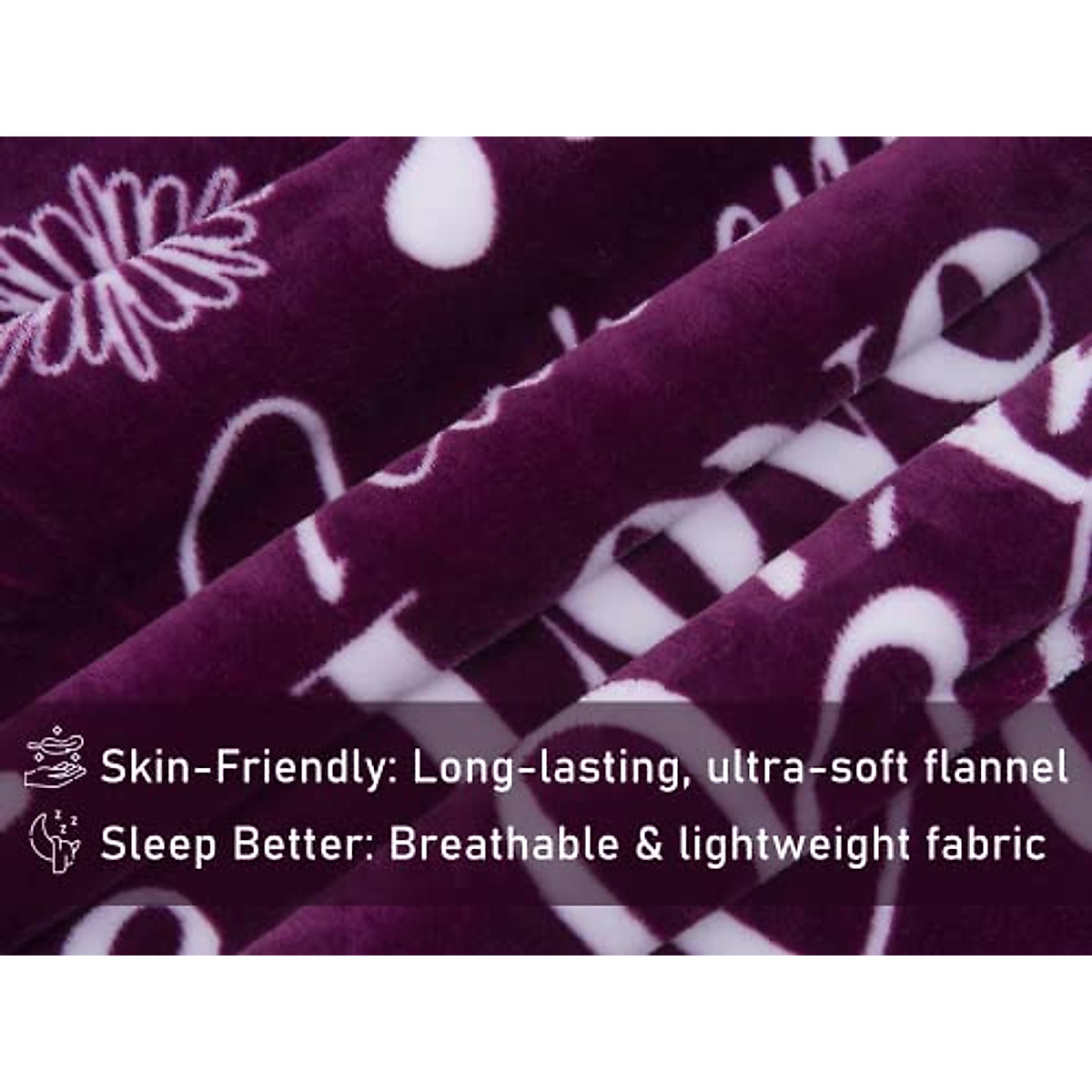 Faith Hope Love Blankets for Women | Inspirational Gifts for Women - Thoughtful Birthday Gifts for Women | Christian Blanket Gifts for Christian Friend Women or Men (Purple, Sherpa Fleece)