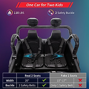 24V Ride on Car Toys, Remote Control 4 Wheels Electric Power Car for Toddlers Kids Boys Girls, 2 Seater Motorized Ride on Cars Vehicle, Black